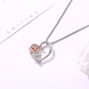 Jewelry | Heart Necklace With Rose Design | Poshmark